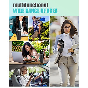 AICMEI 30 oz Tumbler with Handle, Insulated Tumbler with 2-in-1 Lid and Straw, Stainless Steel Vacuum Insulated Iced Coffee Tumbler Cup Water Bottle for Water, Iced Tea or Coffee, Smoothie (30OZ)