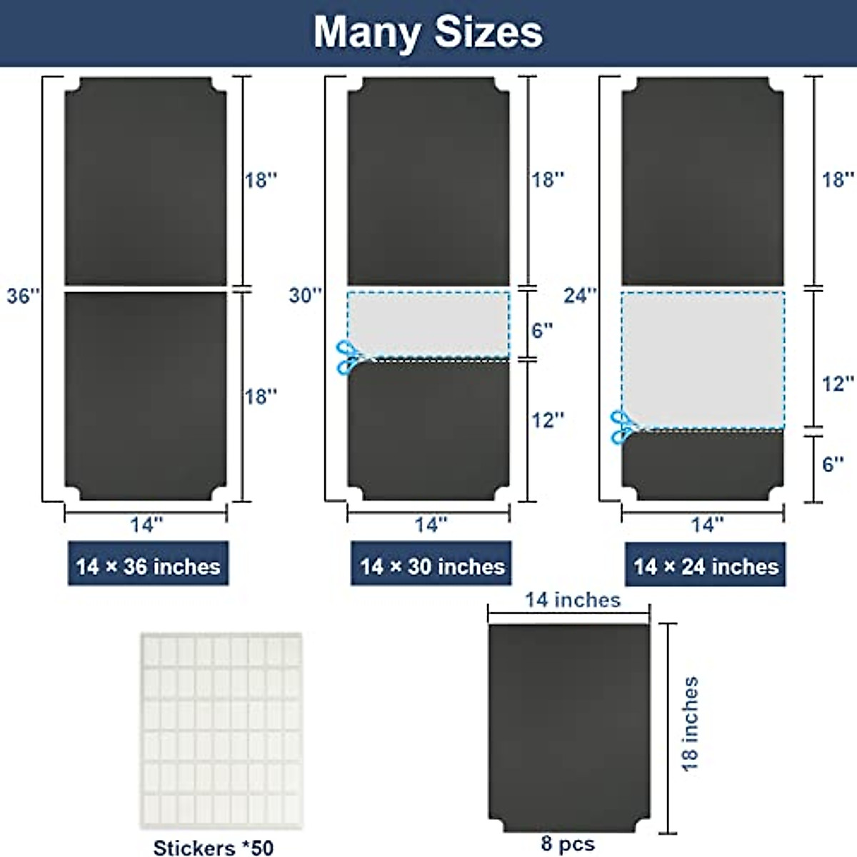 Shelf Liners for Wire Shelf Liner Shelving 14" X 36",Black Plastic Pantry Wire Rack Metal Shelf Liner for Wire Shelves Shelving Accessories Frosted Translucent