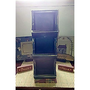 CWI Bin Shelf Vertical Primitive Country Rustic Black