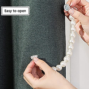 BAMFY Pearl Magnetic Curtain Tiebacks Handmade Weave Curtain Tie Backs Curtain Holders for Drapes Modern Window Draperies Decorative (Color : Brown)