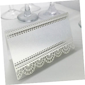 MERRYHAPY 50pcs Table Tent Cards Blank Cards Hollow Out Wedding Invitation Wedding Table Name Party Place Name Greetings Place Cards Table Place Pretty White Reception Table