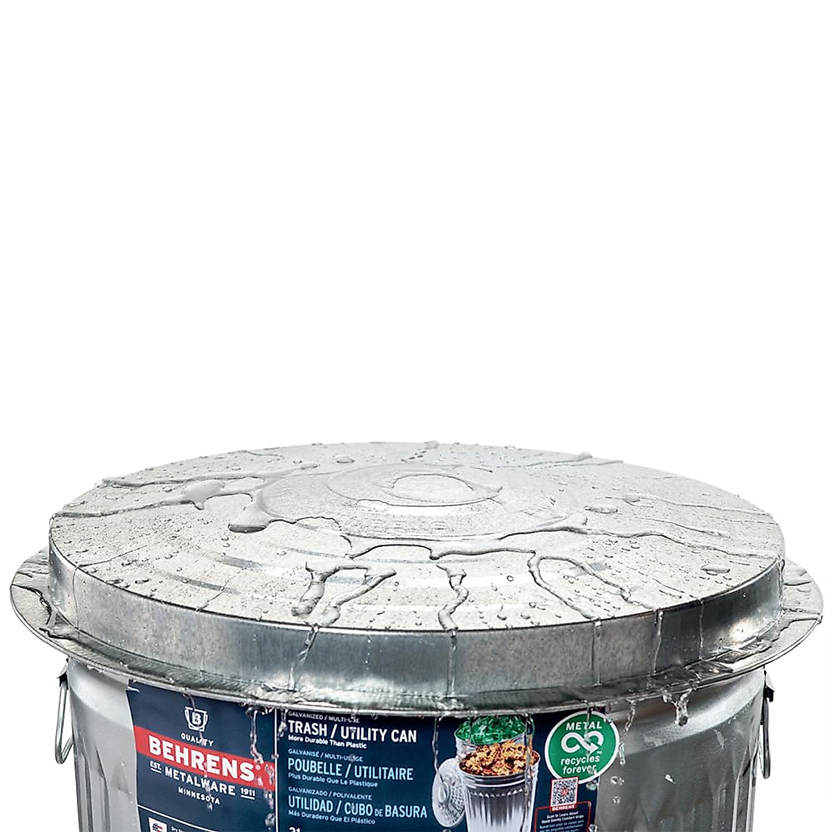 Behrens Galvanized Steel Trash Can, 31-Gallon