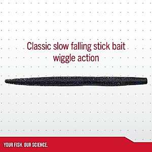 Berkley PowerBait® MaxScent The General Fishing Bait, Green Pumpkin Candy Red, 5in | 13cm, Soft Stick Bait with Irresistible Scent & Flavor, Classic Stick Bait Action, Deadly Bass Fishing Bait