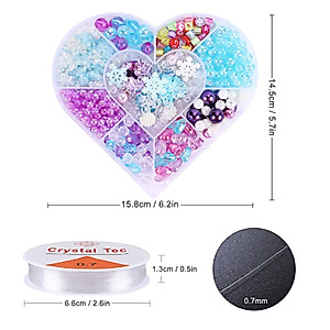 G.C Princess Bead Jewelry Making Kit Necklace Bracelet Ring Making Supplies Kids Creativity DIY Beading Kits Art and Craft kit Toy Gifts for 3 4 5 6 7 8 9 10+ Year Old Girls(with Heart Box)