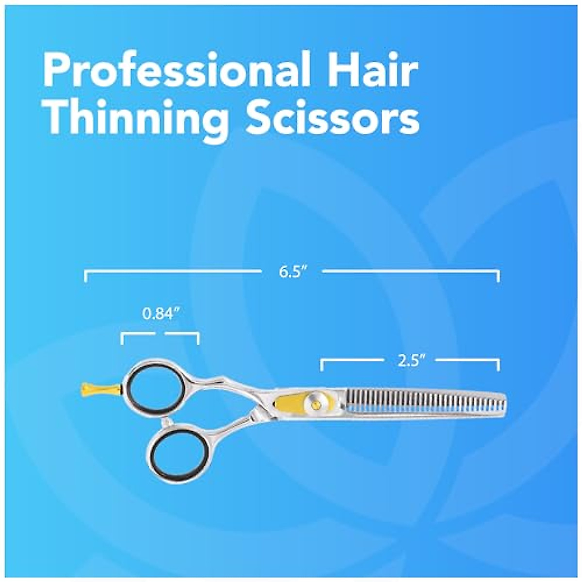 Equinox International, Professional Hair Scissors, Japanese Stainless Steel-Barber Hair Cutting Texturizing Thinning Razor Edge Series Teeth Shears for Men/Women/Kids/Salon & Home-6.5" Overall Length