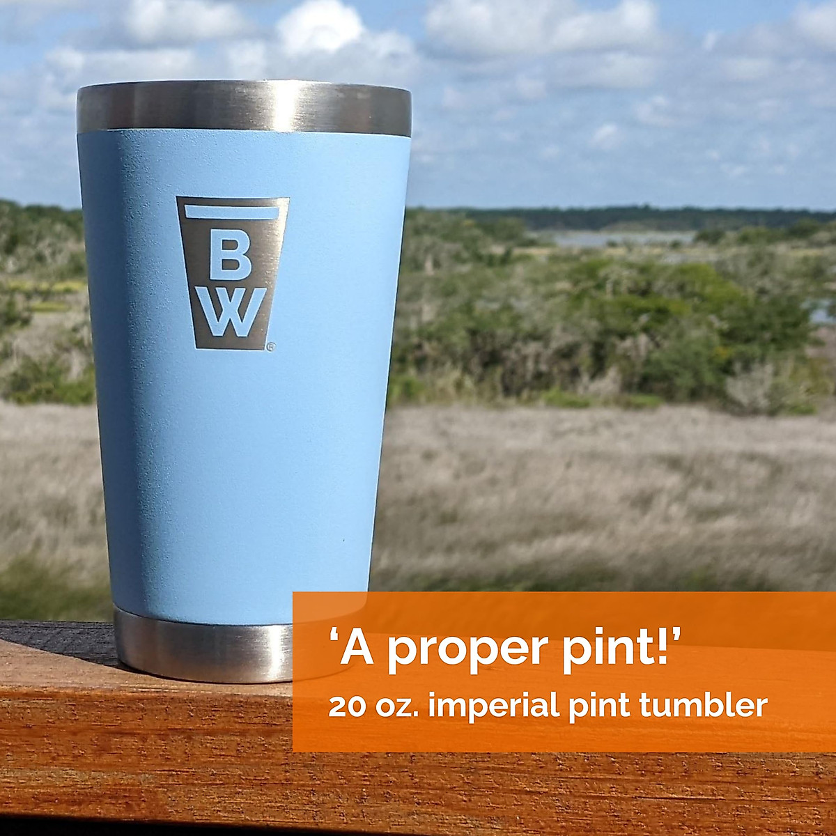 6PINT 20 oz. Imperial Pint Tumbler | Pint Glass Cooler | Cooler for 12 oz. to 24 oz. Plastic Cups | Premium Vacuum-Insulated Stainless Steel (Navy Blue)