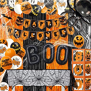 106Pcs Halloween Decorations Indoor Halloween Party Decorations with Happy Halloween Banner Halloween Mantel Decor Halloween Spider Decorations for Halloween Party Decorations Indoor