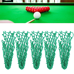 Billiards Mesh Pockets, Bright Green Color Sturdy and Durable Pool Table Pockets, for Billiard Lovers Beginner
