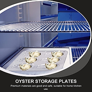 Angoily 20 PCS Disposable Oyster Plate for Oysters Serving, Transparent 6 Compartments Oyster Shell Shaped Plastic Oyster Platter Tray for Oyster Packing for Restaurant and Market