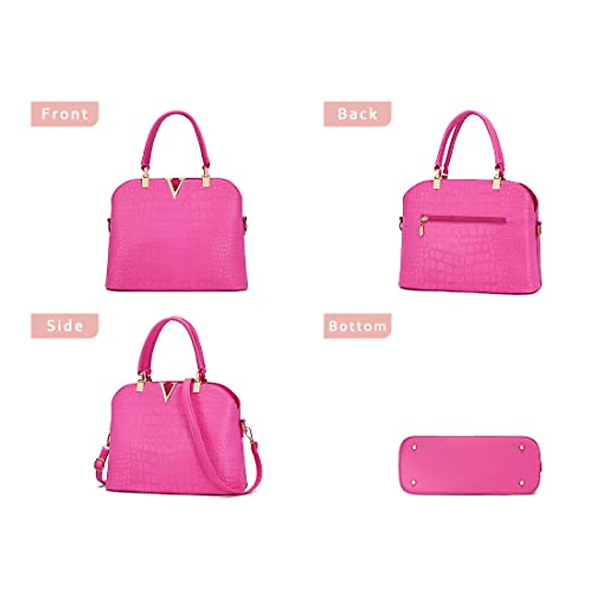 JHVYF Hot Pink Purse Womens Handbag Top Handle Shoulder Bag Tote Satchel Purse Shell Bag 0002