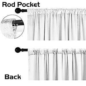 SNITIE White 84 in Long Velvet Curtains with Back Tab and Rod Pocket Thermal Insulated Soft Privacy Light Filtering Velvet Drapes for Bedroom and Living Room, Set of 2 Panels, 52 x 84 Inches Long