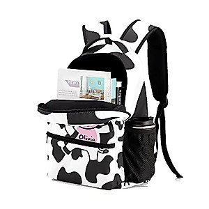 zaaprintblanket Personalized Little Cow Black White with Text Name Casual Bags Waterproof Backpack for Unisex Adult Gift