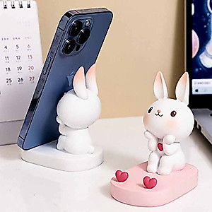 Mgiahekc Cell Phone Stand for Desk Cute Bunny,Creative Phone Holder Modern Living Room Home Decoration,Pink