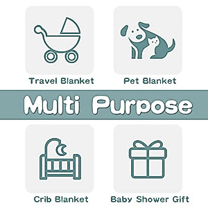 Zenssia Organic Cotton Baby Blanket Warm, Breathable and Super Soft Quilted Toddler Blanket for Boys and Girls - Thermal Crib Blanket Thick and Light Weight 39''x47'' Large - Gray