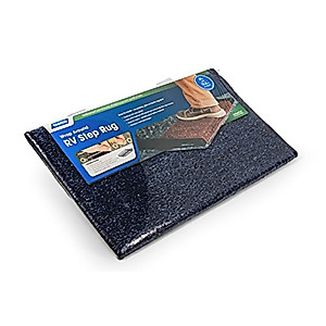 Camco 42937 RV Step Rug ( Premium Wrap Around , Turf Material (22" x 20") - Blue)