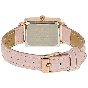 Anne Klein Women's Japanese Quartz Dress Watch with Faux Leather Strap, Pink, 14 (Model: AK/3820RGPK)