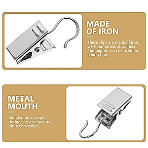 ULTNICE Drapery Hooks Stainless Steel Curtain Clips Hooks Small Patio Awining Lights Hanger Siding Clips for Hanging Tablecloth Towel Bathroom 60pcs Metal S Hooks