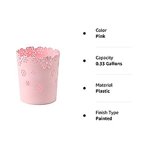 HMANE Wastebasket Super Mini, Hollow Flower Shape Plastic Lidless Wastepaper Baskets Trash Can - S, Mini Size