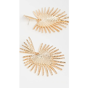 Kenneth Jay Lane Women's Gold Fan Drop Post Earrings, Gold, One Size