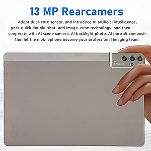 SHYEKYO Gaming Tablet, 10.1in FHD 5G WiFi 4GB 64GB US Plug 100‑240V 3 Card Slots 2 in 1 Dual Camera Tablet for Travel (#4)