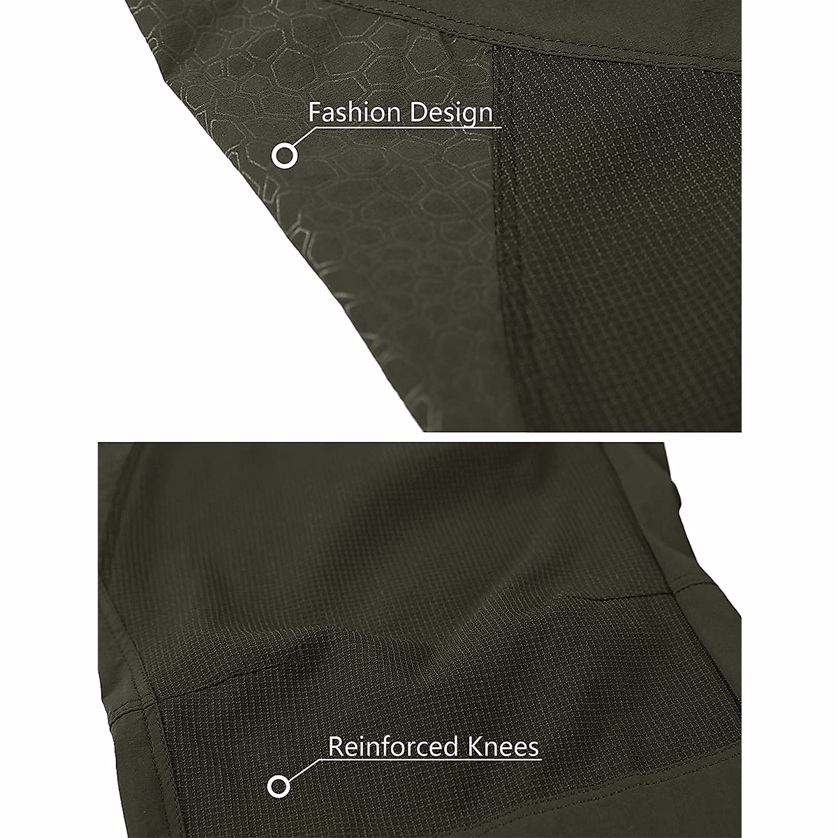 MAGNIVIT Men's Casual Hiking Travel Shorts Lightweight Quick Dry 3/4 Capri Shorts with Pockets Army Green