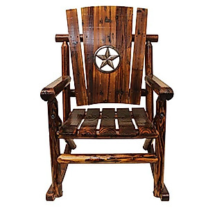 Leigh Country TX 93621 Char-Log Star Medallion Rocker, Brown