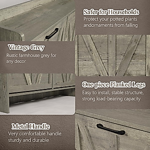 MISHAO Shoe Storage Cabinet with 4 Flip Drawers, Narrow Shoe Cabinet Storage with Legs for Entryway, Freestanding Shoes Organizer Cabinet, Farmhouse Slim Shoe Cabinet, Rustic Gray