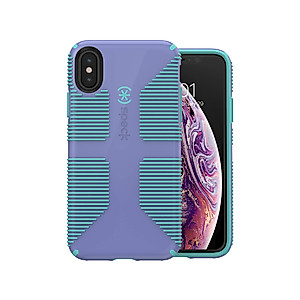 Speck Products CandyShell Grip iPhone XR Case, Wysteria Purple/Mykonos Blue