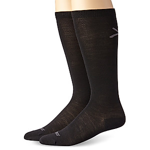 Terramar Merino Wool Liner Socks (2 Pack), Black, Medium/9-11