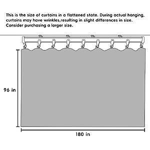 hoeflife Room Divider Curtains, Blackout Ceiling Track Curtains with Hook Sound Proof Floor Curtains Perfect for Ceiling Mount Curtain Tracks Wall Divider for Room Separation(Beige, W180 x H96)