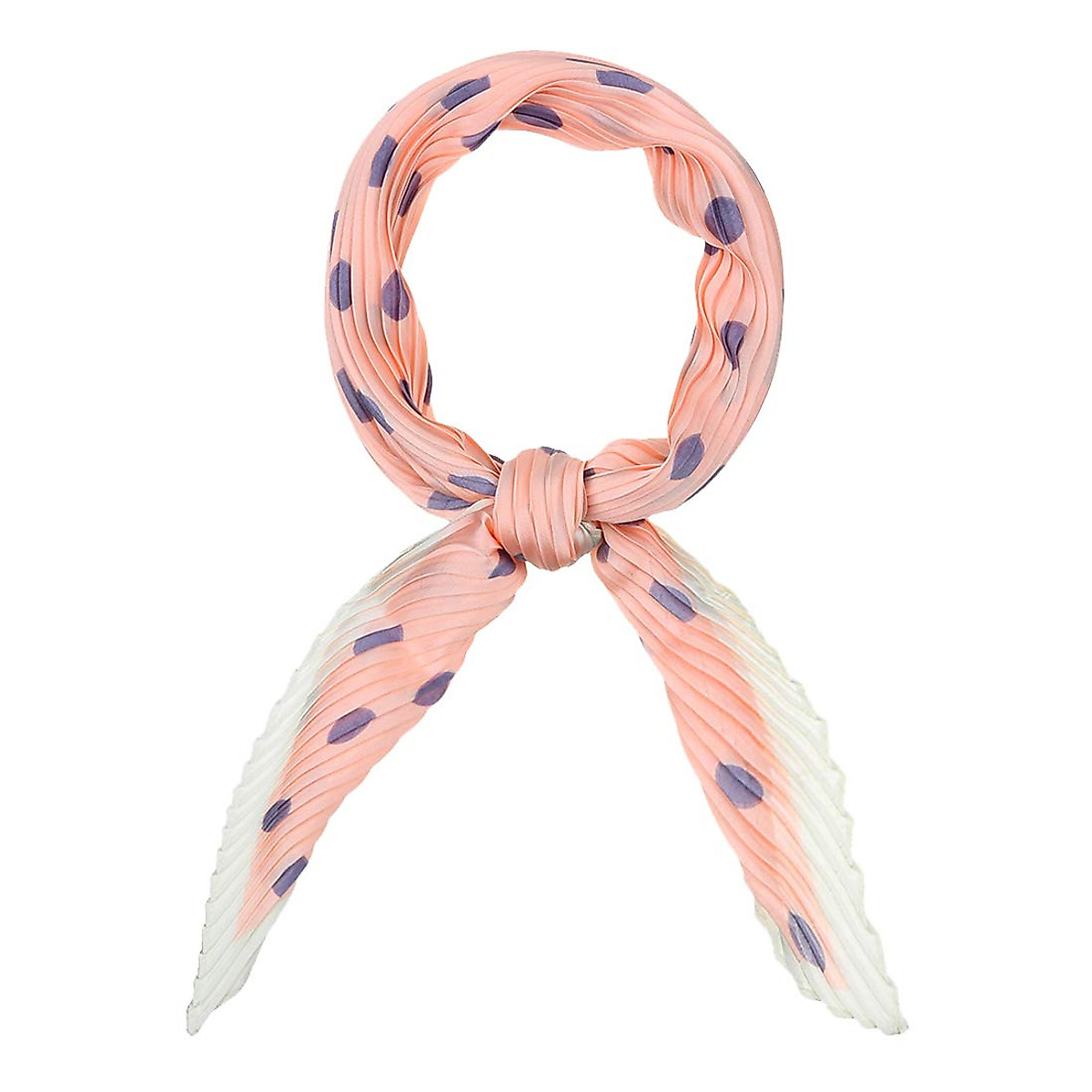 Allegra K 50s Pleated Neck Scarf for Women Rhombus Handkerchief Polka Dots Bandana Hair Wraps Headbands 102x45cm/40x18 inches(LxW) Pink Blue