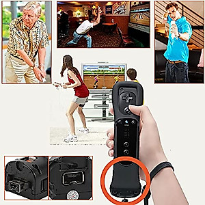 DERCLIVE Remote Motion Plus Sensor Controller Adapter + Silicone Case for Wii