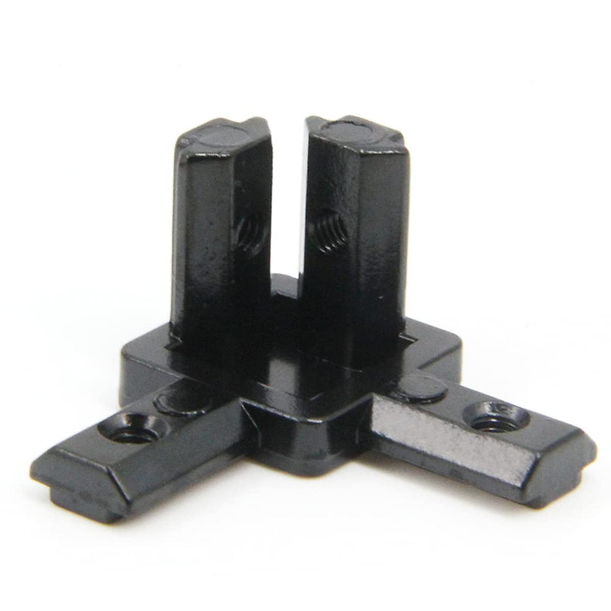 Yeebyee 3 Way End Corner Brackets Connector Set with M4 Screws for 6mm Slot 2020 Series Aluminum Extrusion Profile, 8pcs/Pack (Black-2020Series)