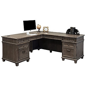 Martin Furniture Desk And Return, Weathered Dove