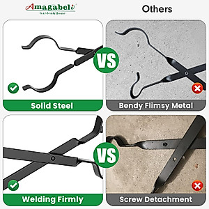 Amagabeli Fireplace Tongs Fireplace Poker for Fire Pit Campfire Bonfire Firewood Heavy Duty
