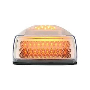 Grand General 77233 Amber Spyder 42-LED Peterbilt Headlight Turn Signal Sealed Light with 3 Wires for Front/Park/Turn Functions and Clear Lens