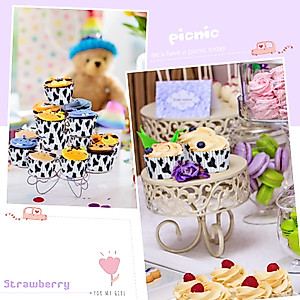 300 Count Cupcake Liners Cow Cashew Cupcake Liners Wrappers Baking Cups Cases Cashew Animal Print Cupcake Paper Baking Cups for Wedding Farm Themed Birthday Party (Cow Style)