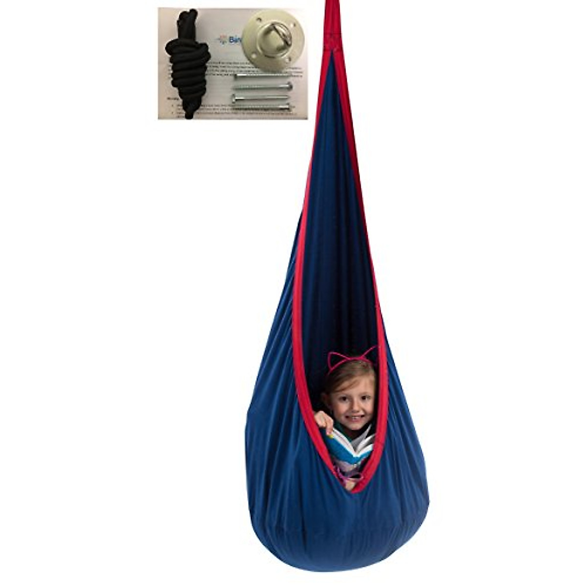 Child Pod Swing - Indoor Sensory Hammock - Including All Hardware Accessories - Includes Removable Cushion