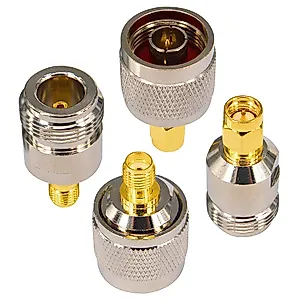 onelinkmore SMA to N Adapter Kit 4 Type RF Connectors N Male/Female to SMA Female/Male Wi-Fi Adapter SDR Connectors …