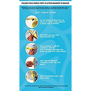 Rubber Bumper for Soft Edge on Baby Walker | 2 Boxes - Protective Foam Cushion [10 Foot Bumper + Extra Adhesive Tape ] Protect Your Toes, Walls, Furniture