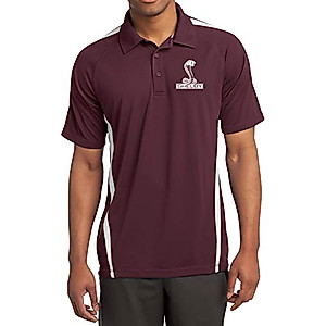 Ford Shelby Cobra Pocket Print Colorblock Polo, Maroon White Medium