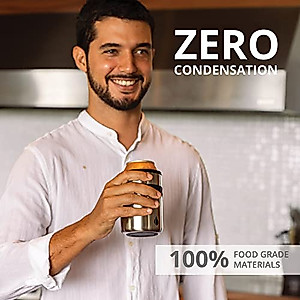 Elemental Insulated Can Cooler, Triple Wall Stainless Steel Can Cooler Insulator - Drink Cooler Cup for 12oz Regular Beer, Soda, Sparkling Water - Brushed Steel