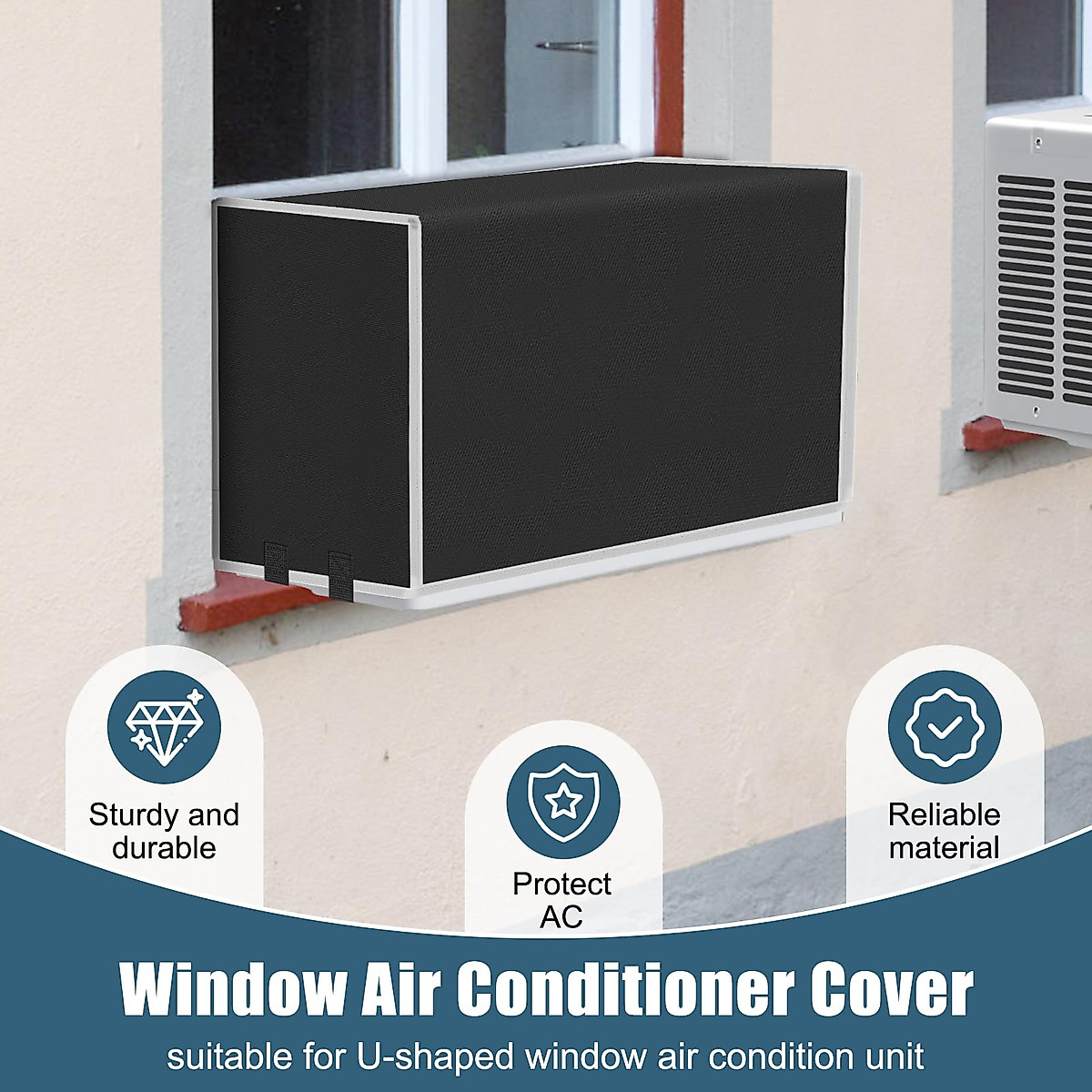 U Shaped Air Conditioner Cover for Midea, Windspeed Outdoor Window Air Conditioner Cover Suitable for Midea U Shaped 8000/10000/120000 BTU Air Conditioner Waterproof and Windproof AC Unit Cover