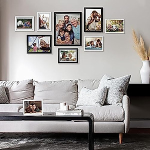 Nacial 11x14 Picture Frames, White Picture Frame, Photo Display 8x10 with Mat and 11x14 without Mat, Horizontal and Vertical Formats for Wall and Tabletop