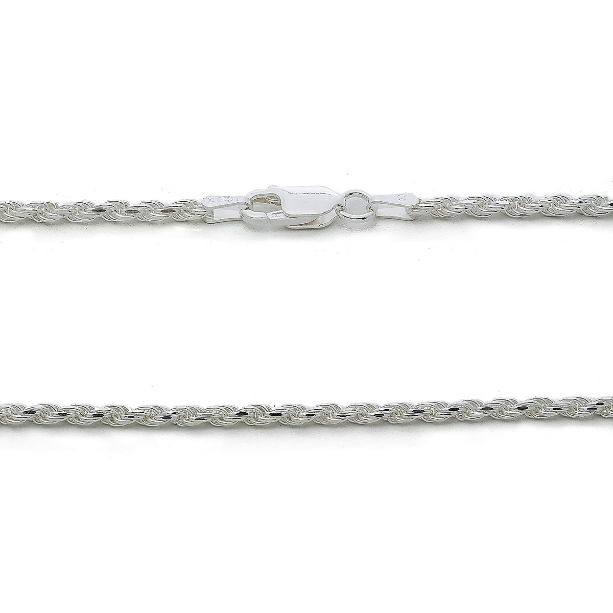 925 Sterling Silver 2.5MM Rope Chain 18