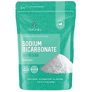 Sodium Bicarbonate 2lb, Baking Soda for Cleaning and Baking, Aluminum Free Baking Soda for Pool, Bicarbonate of Soda, Pure Baking Soda Powder, Bulk Baking Soda Food Grade, Sodium Bicarbonate Powder