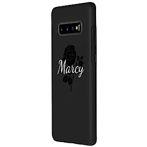 Galaxy S10+ Marcy - Custom Black Rose Phone Cover Gray Personalized Case