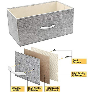 Sorbus Dresser with 8 Drawers - Furniture Storage Chest for Kids Clothing Organization, Bedroom, Hallway, Closet, Office - Steel Iron Frame, Rustic Farmhouse Wood Top, Fabric Bins (White)