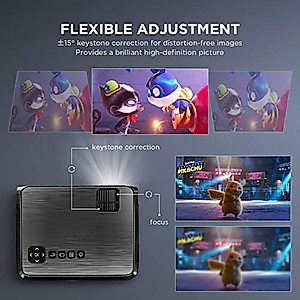 BSD HiBeamer GC333 Mini,Airdrop Projector,1080p and 150'' Display Supported, WiFi Wireless Intelligent High-Definition LCD Available and Portable.(Wireless co-Screen(Miracast))