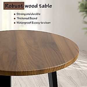 TINSAWOOD Small Side Table, Small End Table for Living Room, Bedroom, Balcony & Small Spaces, Modern Home Decor Round Small Accent Table with Storage Shelf, Easy Assembly